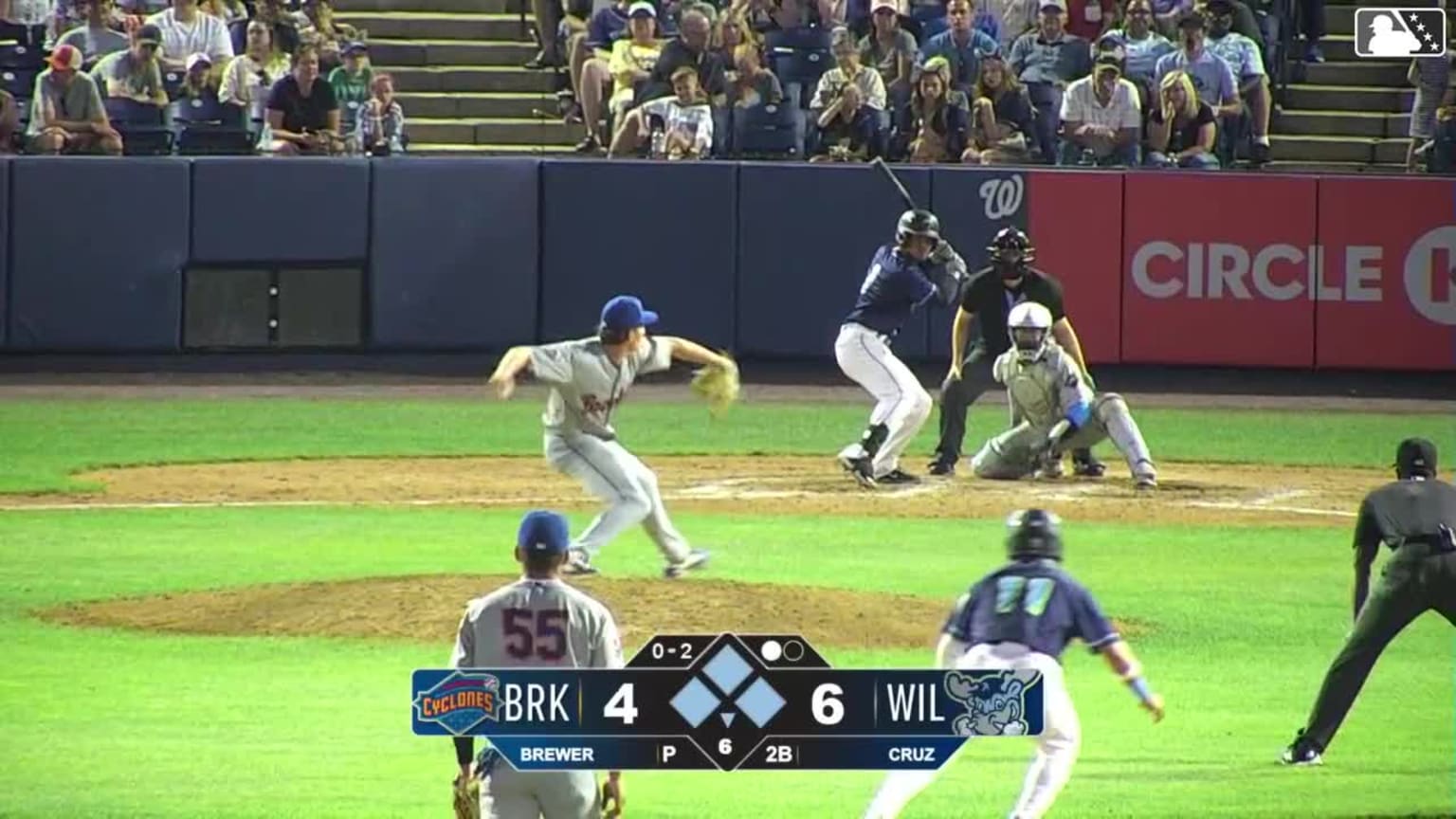 Yeremy Cabrera doubles (3) on a line drive to right fielder JT Benson ...
