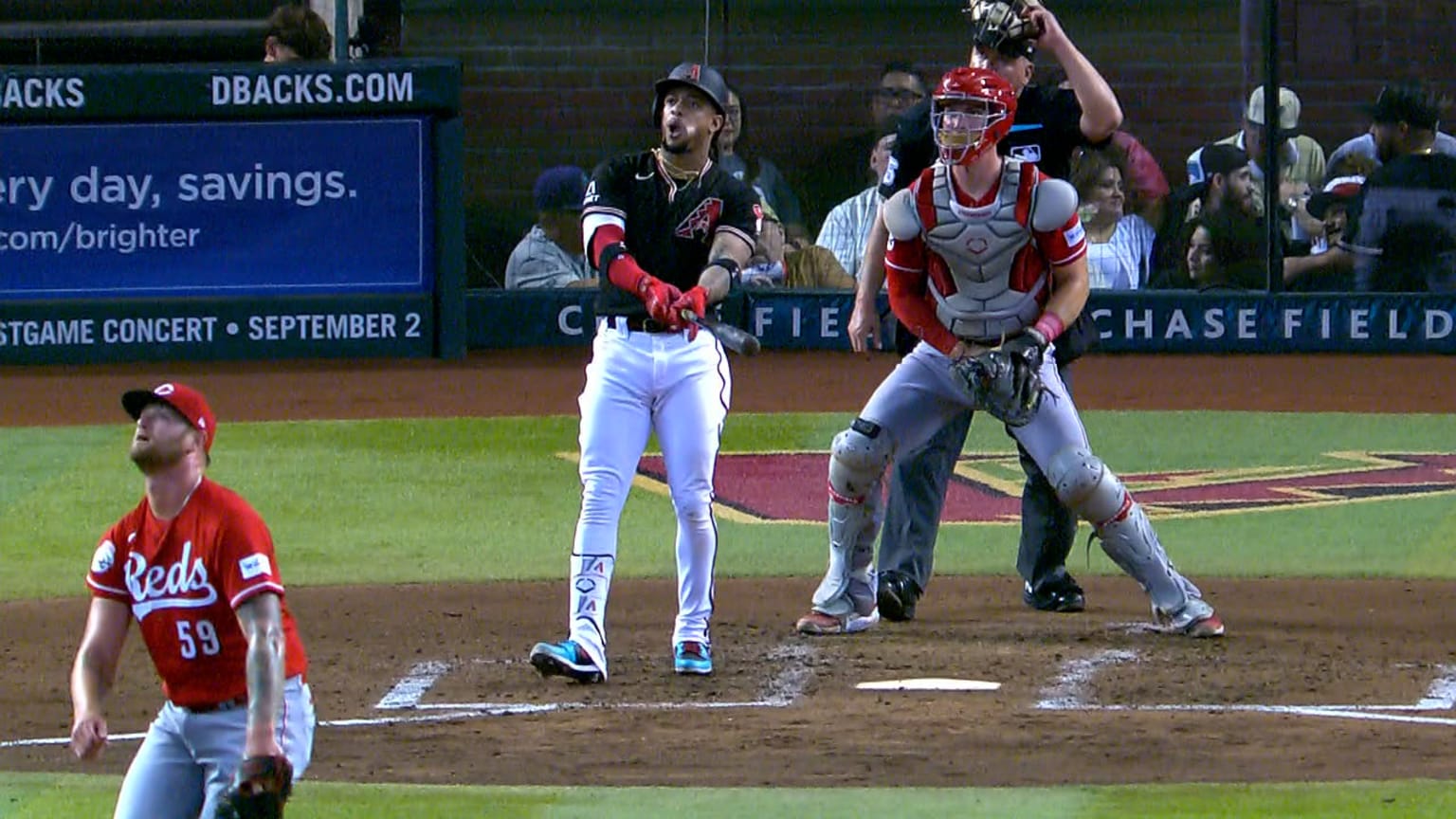 Ketel Marte hits a three-run homer to left field | 08/26/2023 | Arizona Diamondbacks