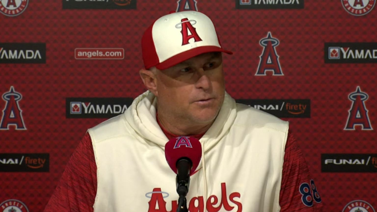 Phil Nevin on Jose Suarez leaving due to injury | 05/07/2023 | Los ...