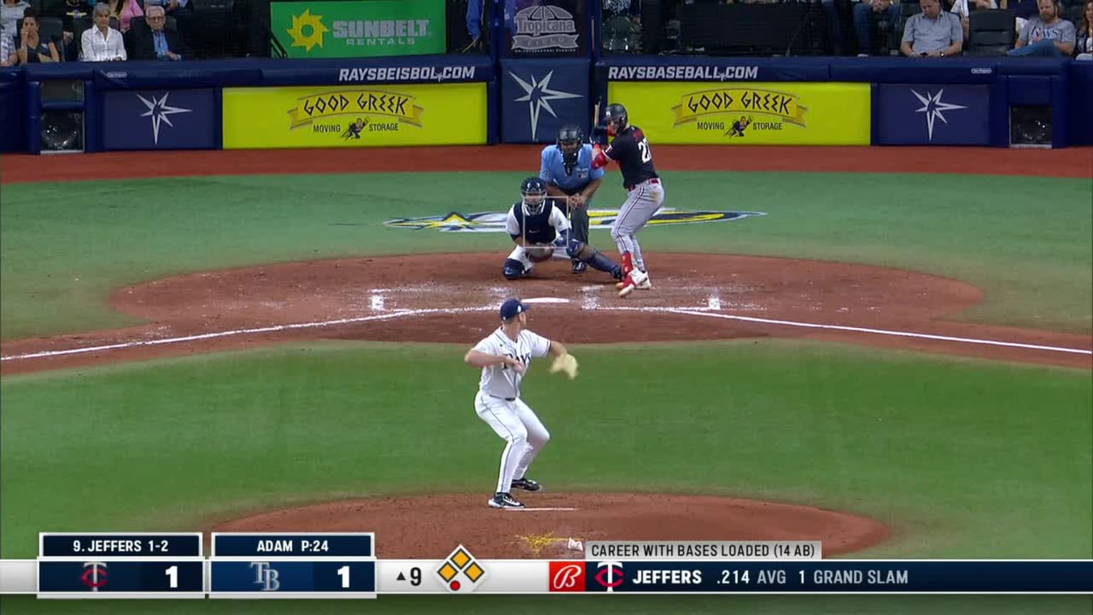 Ryan Jeffers grounds into a double play, third baseman Isaac Paredes to ...