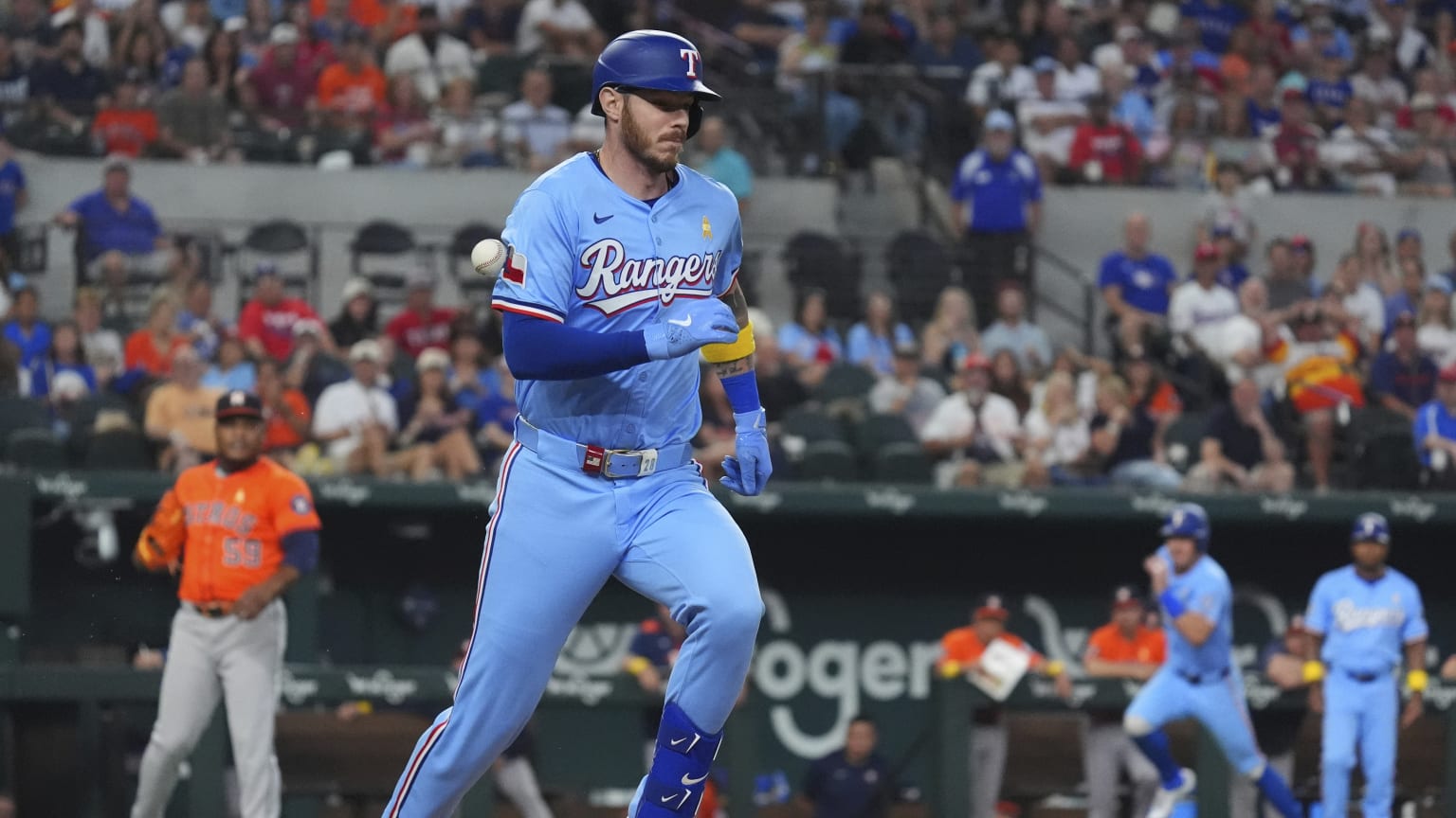 Dylan Moore scores, Jonah Heim reaches first on error | 09/07/2025 | Texas Rangers