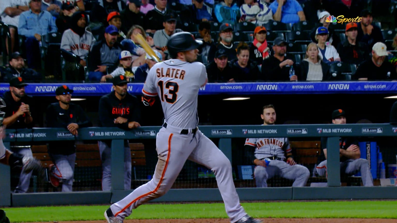 Austin Slater loops an RBI single into left field | 06/07/2023 | San ...