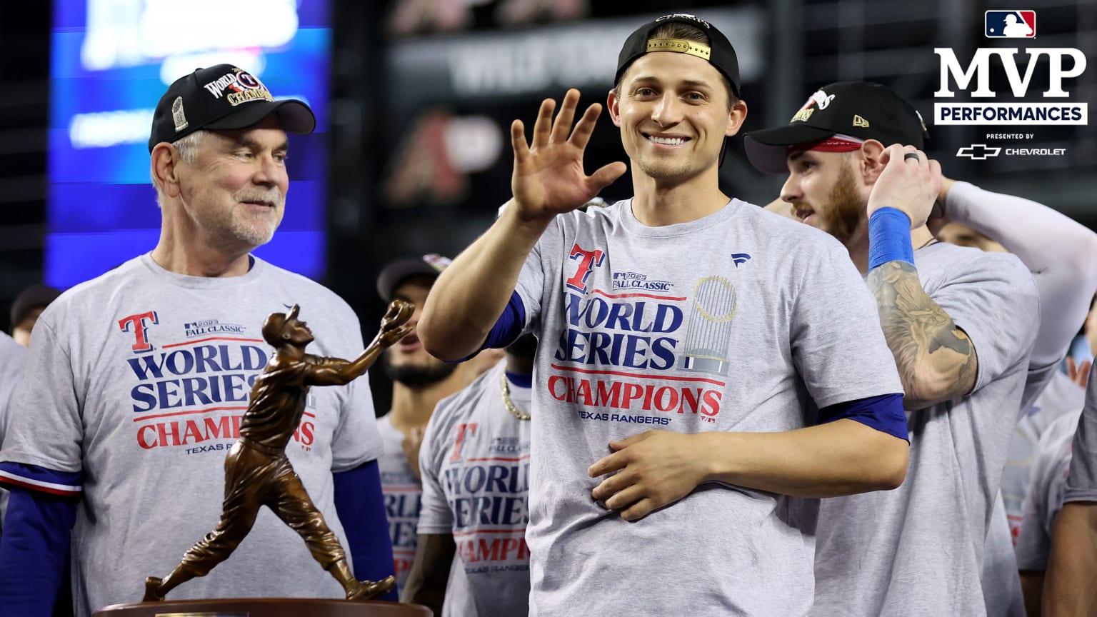 Corey Seager is presented World Series MVP trophy | 11/01/2023 | MLB.com