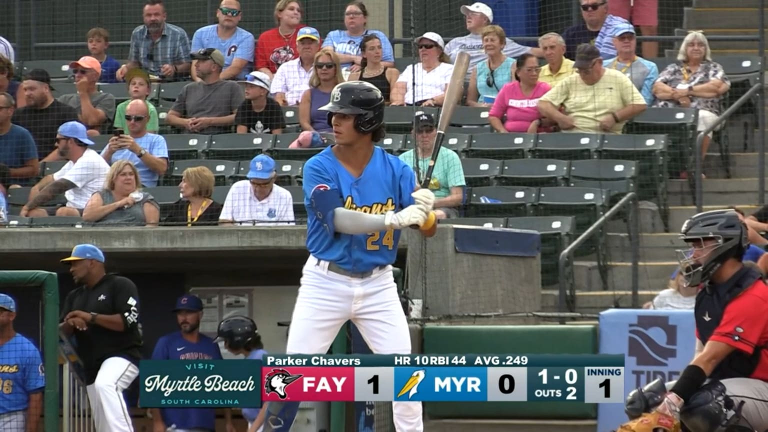 Parker Chavers drives in seven for Myrtle Beach | 08/09/2023 | MLB.com