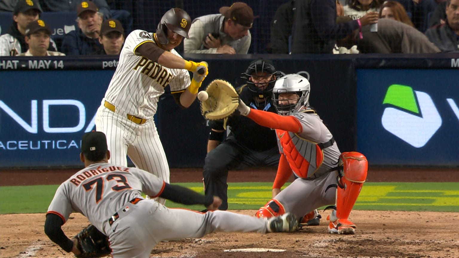 Gavin Sheets' hit by pitch confirmed after review | 04/29/2025 | San Diego Padres