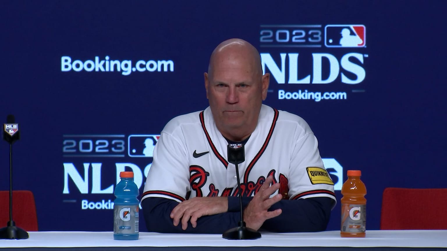 Brian Snitker on Braves' Game 2 win, important plays | 10/09/2023 ...