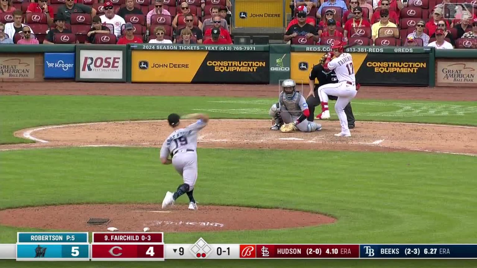 Stuart Fairchild singles on a line drive to left | 08/09/2023 | Cincinnati Reds