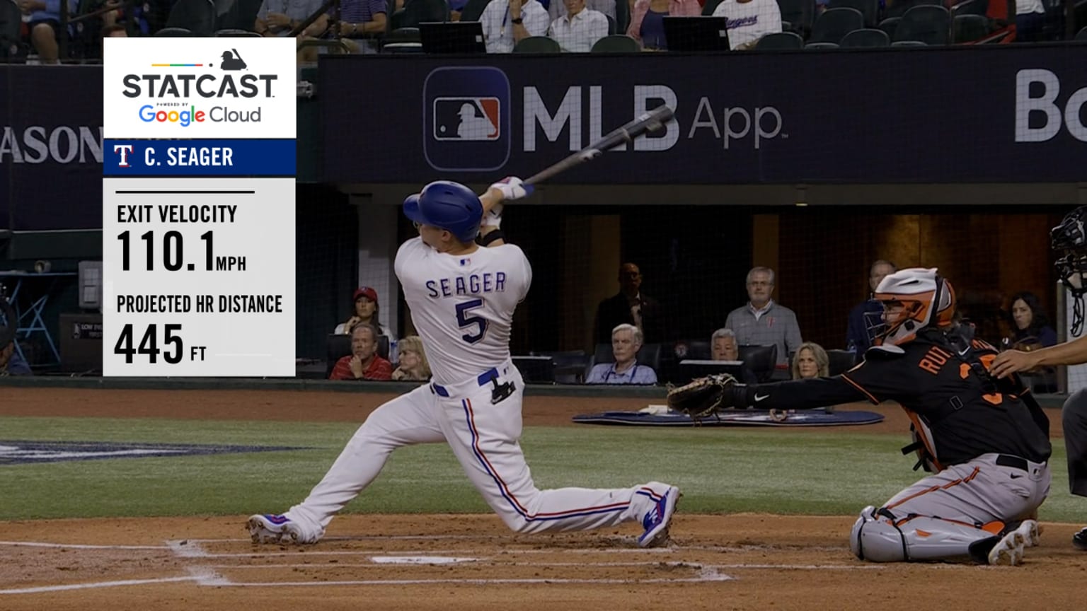Corey Seager rips a 445-ft homer, 110 mph off the bat | 10/10/2023 ...
