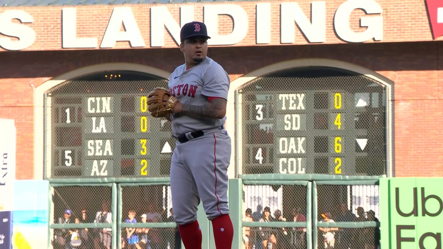 Mauricio Llovera fans Marco Luciano in the 8th | 07/29/2023 | Boston Red Sox