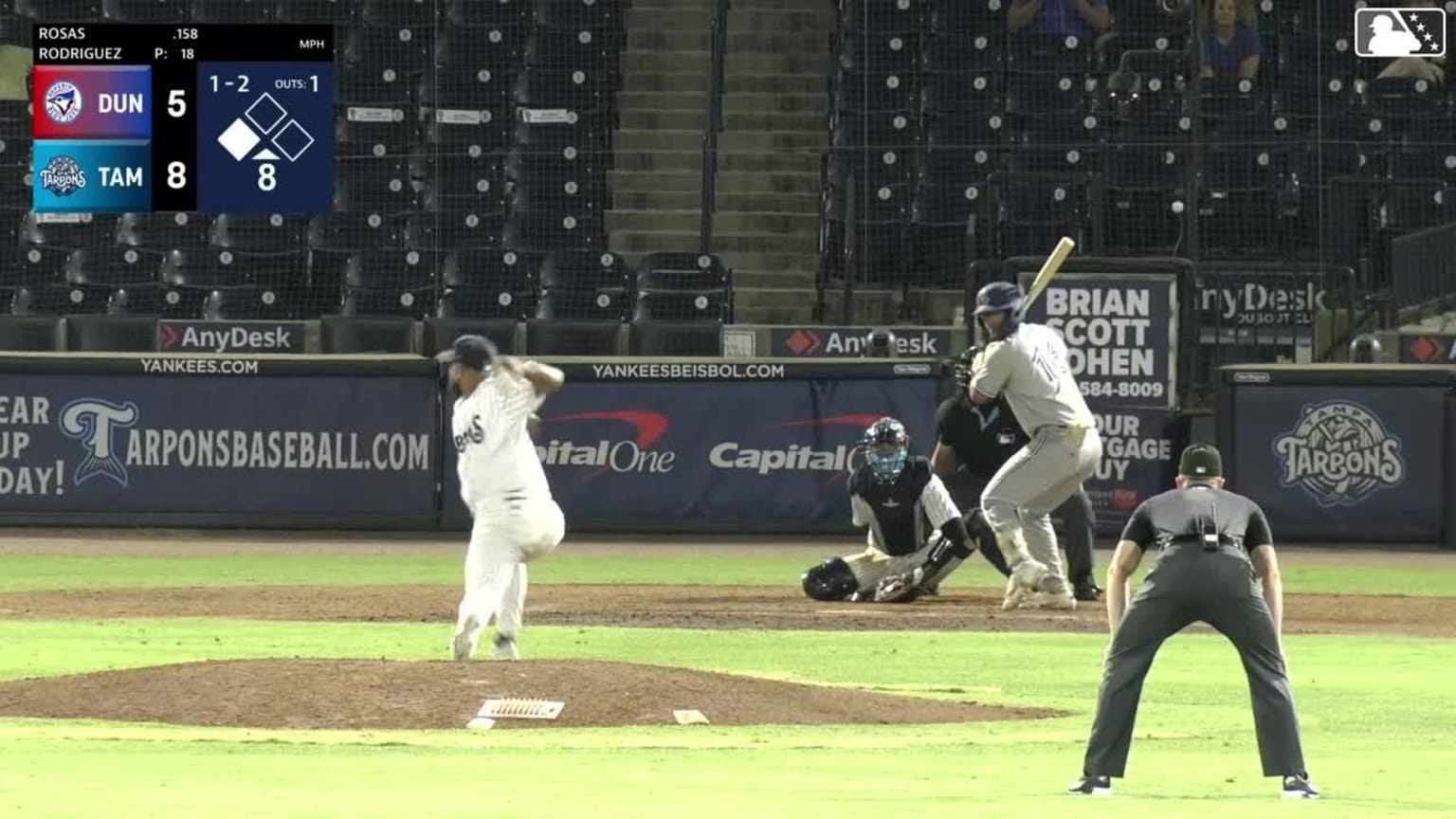 Edward Duran singles on a ground ball to pitcher Pedro Rodriguez. Eric ...