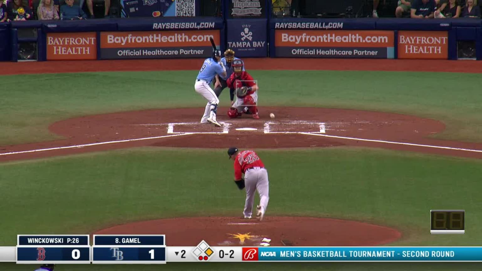 Ben Gamel lines a double to left-center field | 03/18/2023 | Tampa Bay Rays