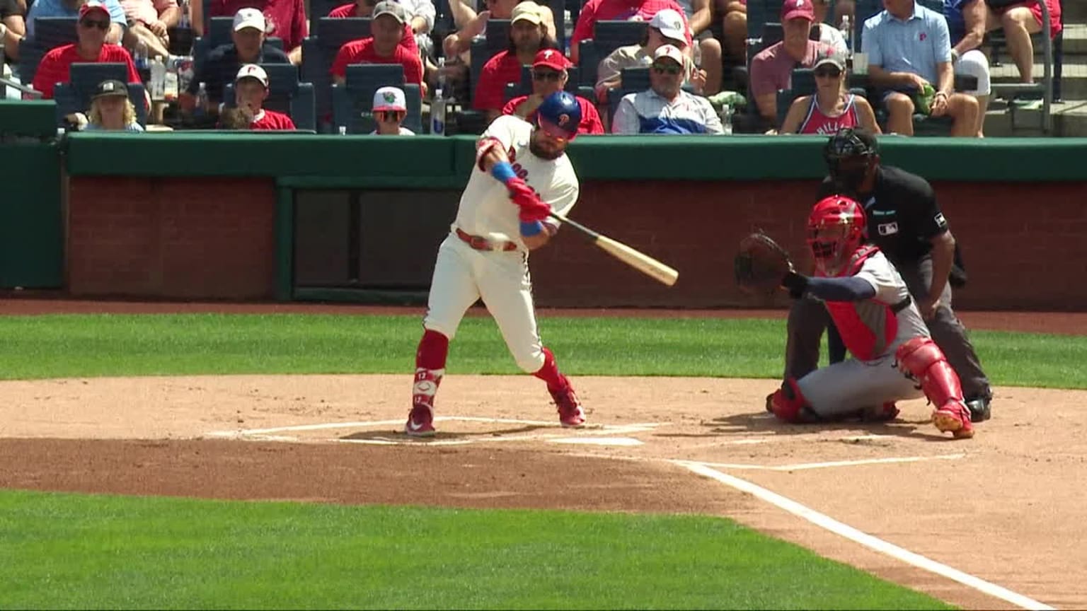 Kyle Schwarber cranks a leadoff home run to center | 08/27/2023 | Philadelphia Phillies