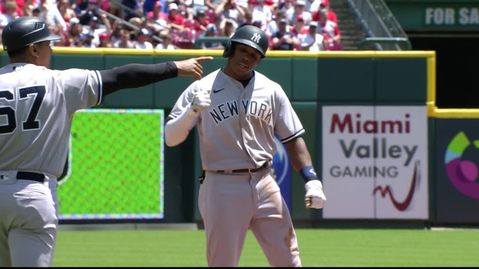 Greg Allen slaps a triple to right field in the 9th | 05/21/2023 | New ...