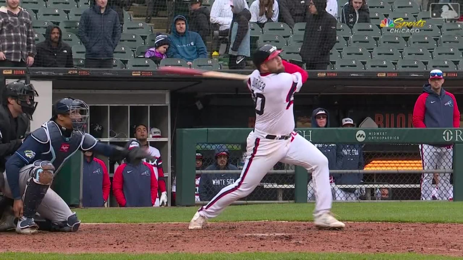 Jake Burger flares an RBI double to right field | 04/30/2023 | MLB.com