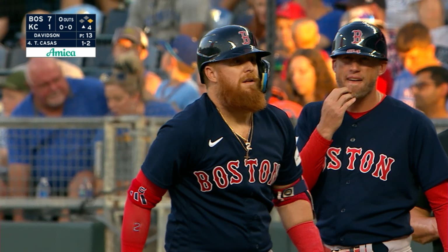 Justin Turner lines an RBI single to left-center | 09/02/2023 | Boston ...