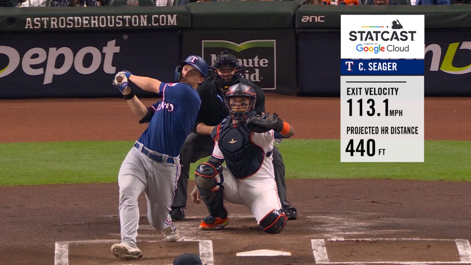 Corey Seager crushes a 440-foot home run in Game 7 | 10/23/2023 | Tampa Bay Rays