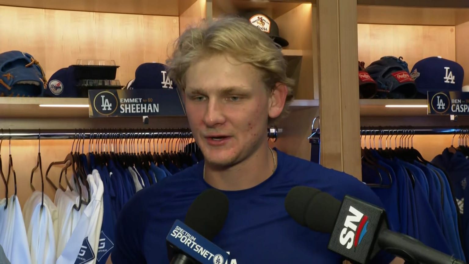 Emmett Sheehan discusses his relief in Game 3 | 27/10/2025 | Lasmayores.com