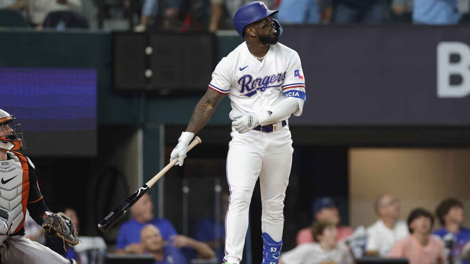 Adolis García extends Texas' lead with a three-run HR | 10/11/2023 ...