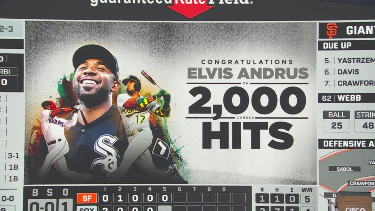 Elvis Andrus records 2000th hit in the 5th frame | 04/05/2023 | Chicago ...