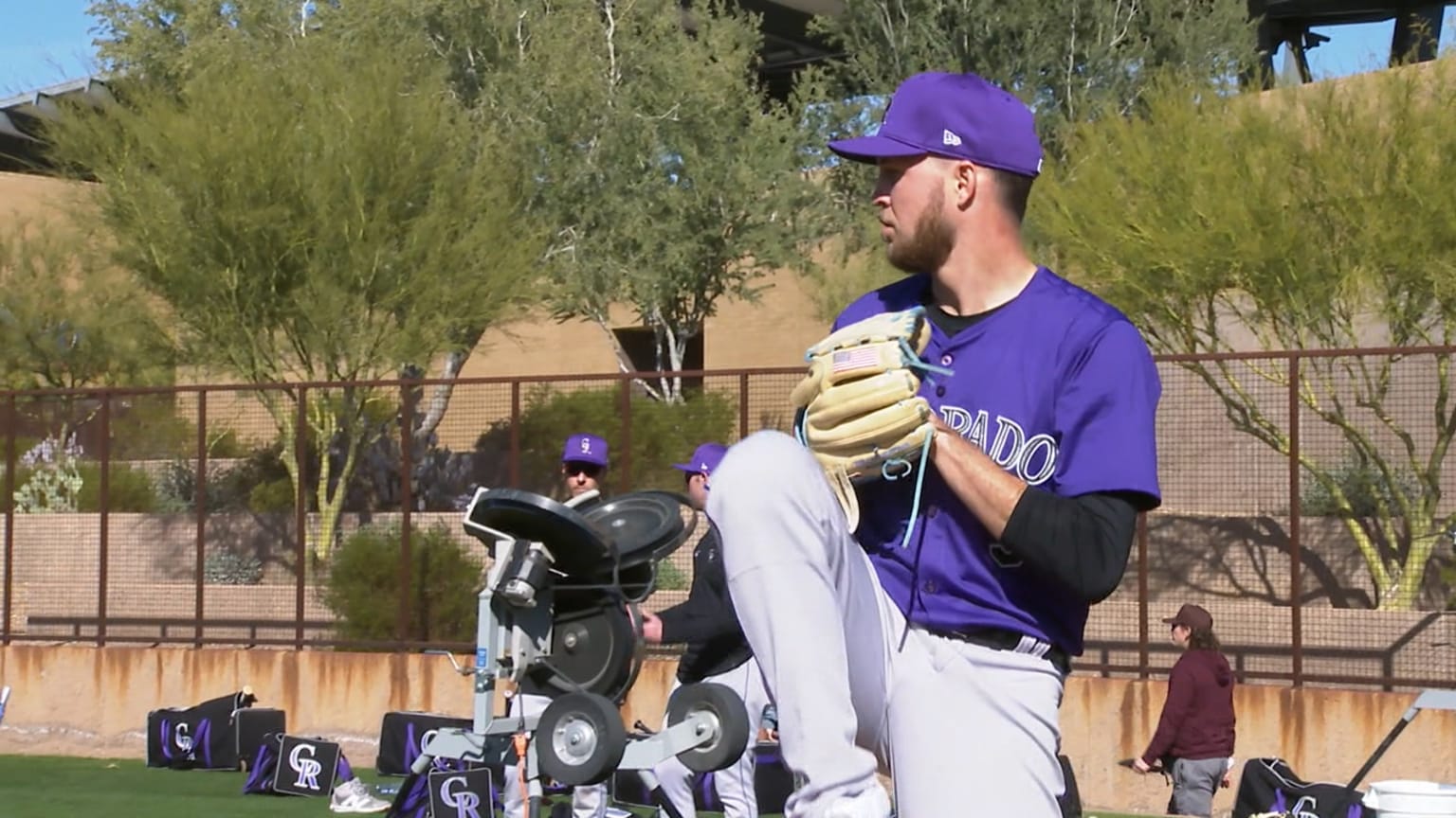 Carson Palmquist and Joe Rock warm up at Rockies camp | 02/19/2024 ...
