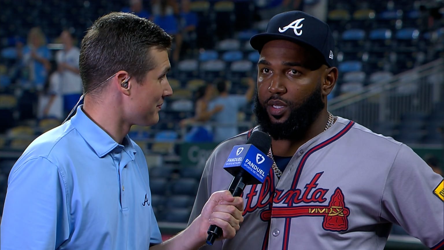 Marcell Ozuna discusses home run, Harris II | 07/28/2025 | Atlanta Braves