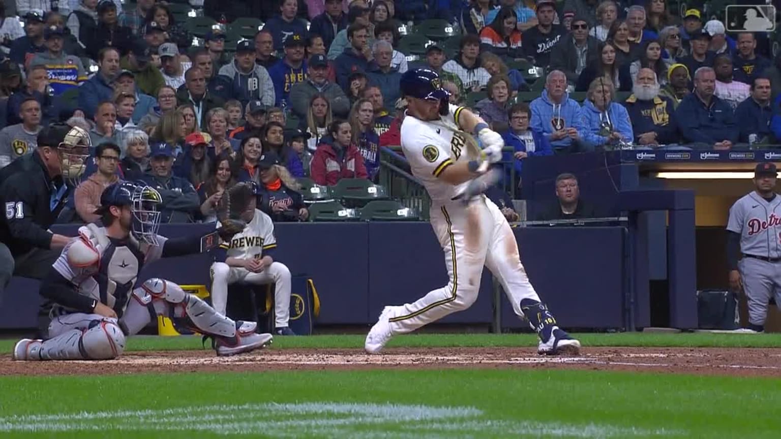 Mike Brosseau hits a home run to center field | 04/24/2023 | Milwaukee ...