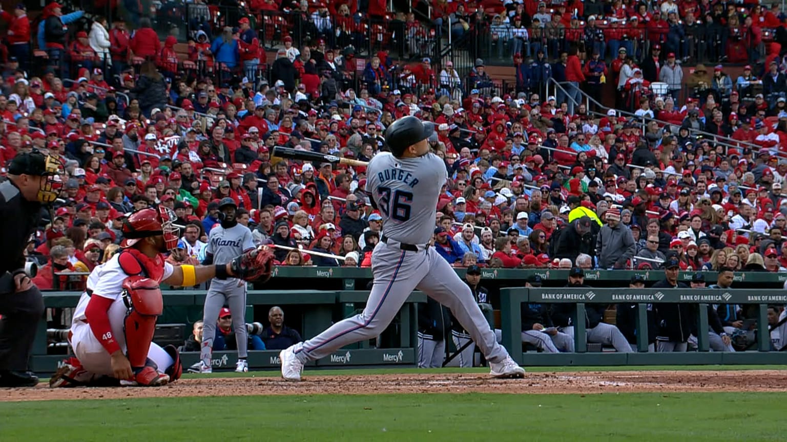 Data Viz: Jake Burger's second home run | 04/04/2024 | Miami Marlins