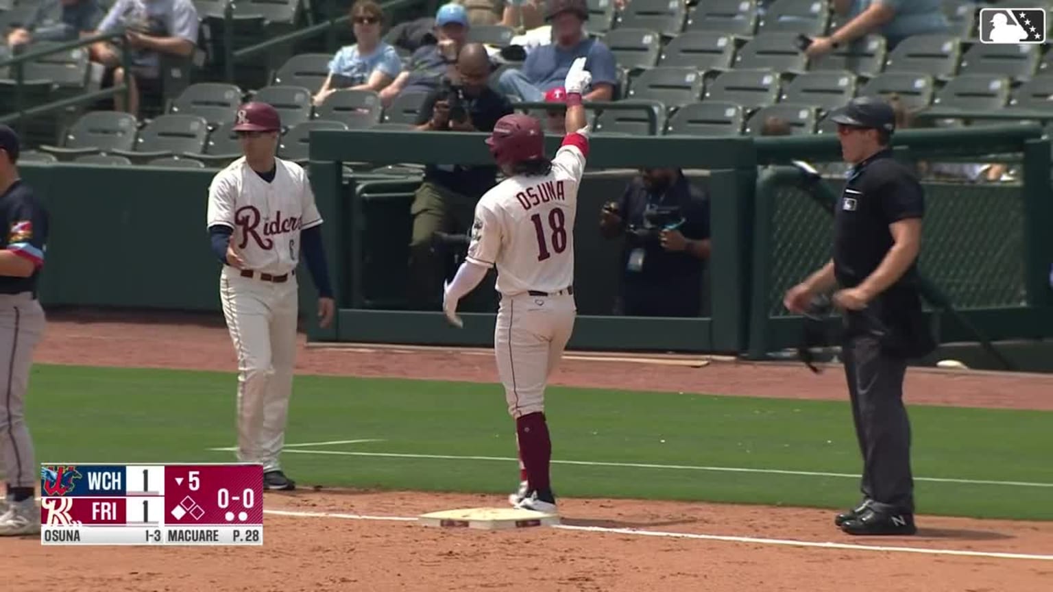 Rangers No. 8 prospect Alejandro Osuna drives in a ru | 04/29/2025 ...
