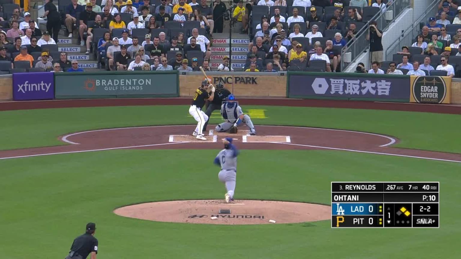 Bryan Reynolds strikes out swinging. | 06/10/2026 | Los Angeles Dodgers