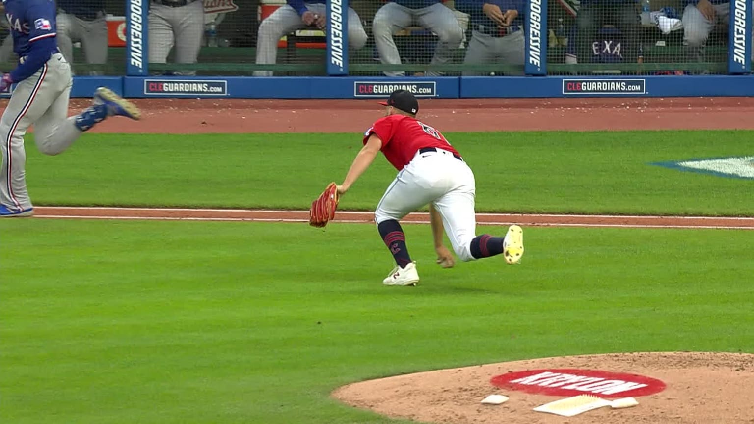 Tanner Bibee makes a nice flip to first base for out | 09/16/2023 | MLB.com