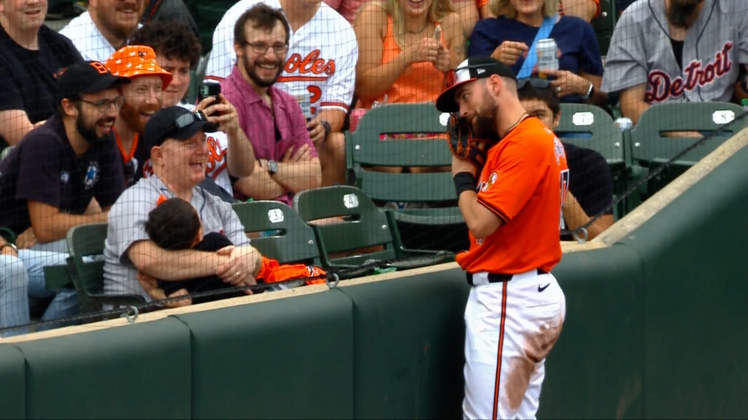 Colton Cowser says hello to a sleeping child | 09/21/2024 | Baltimore ...