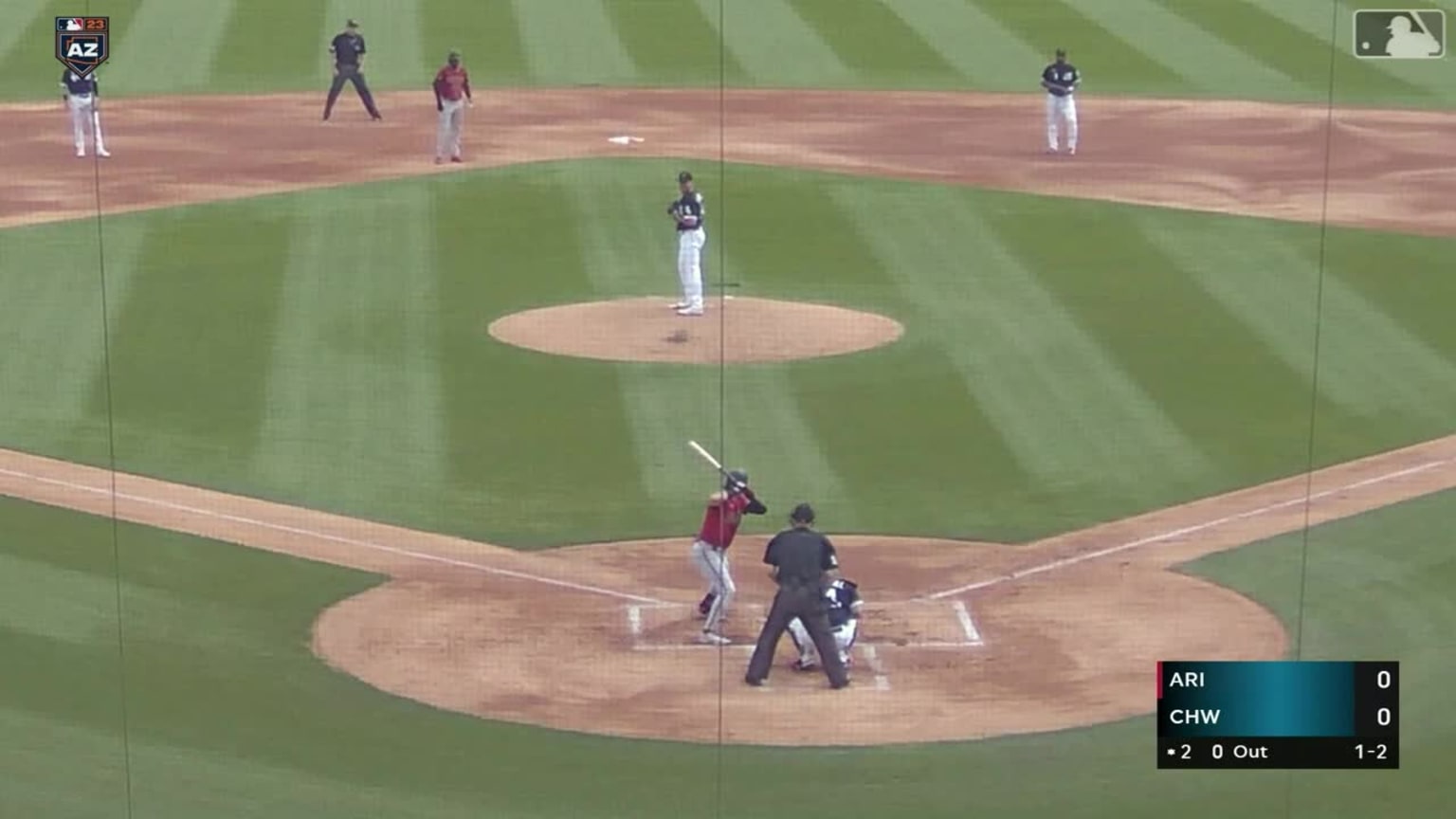 Jake Hager skies a two-run double to left field | 03/20/2023 | Arizona ...