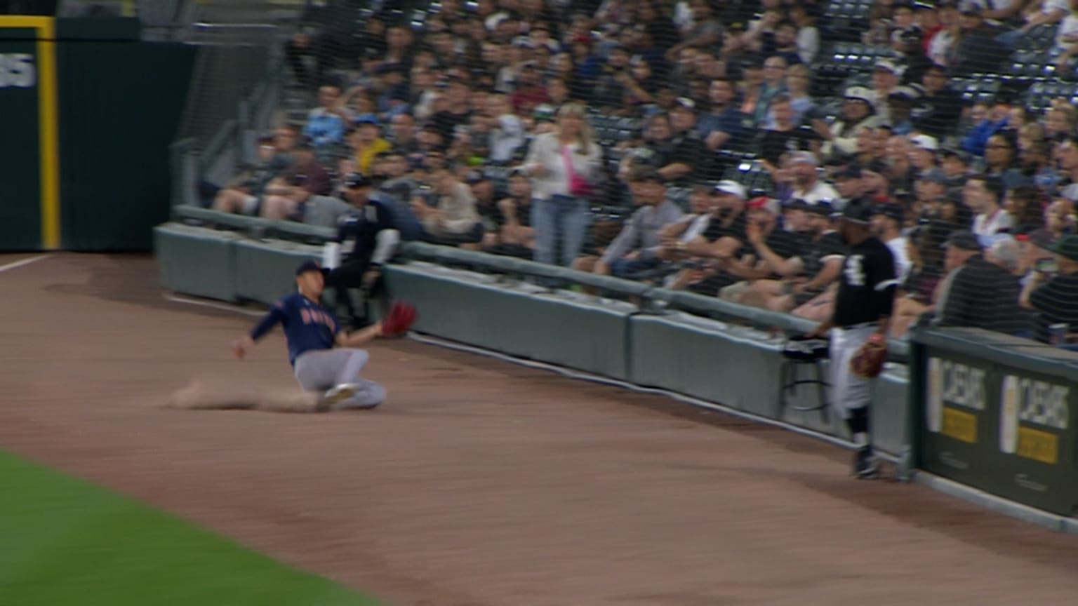 Rob Refsnyder's sliding catch in foul territory | 06/07/2024 | Boston ...