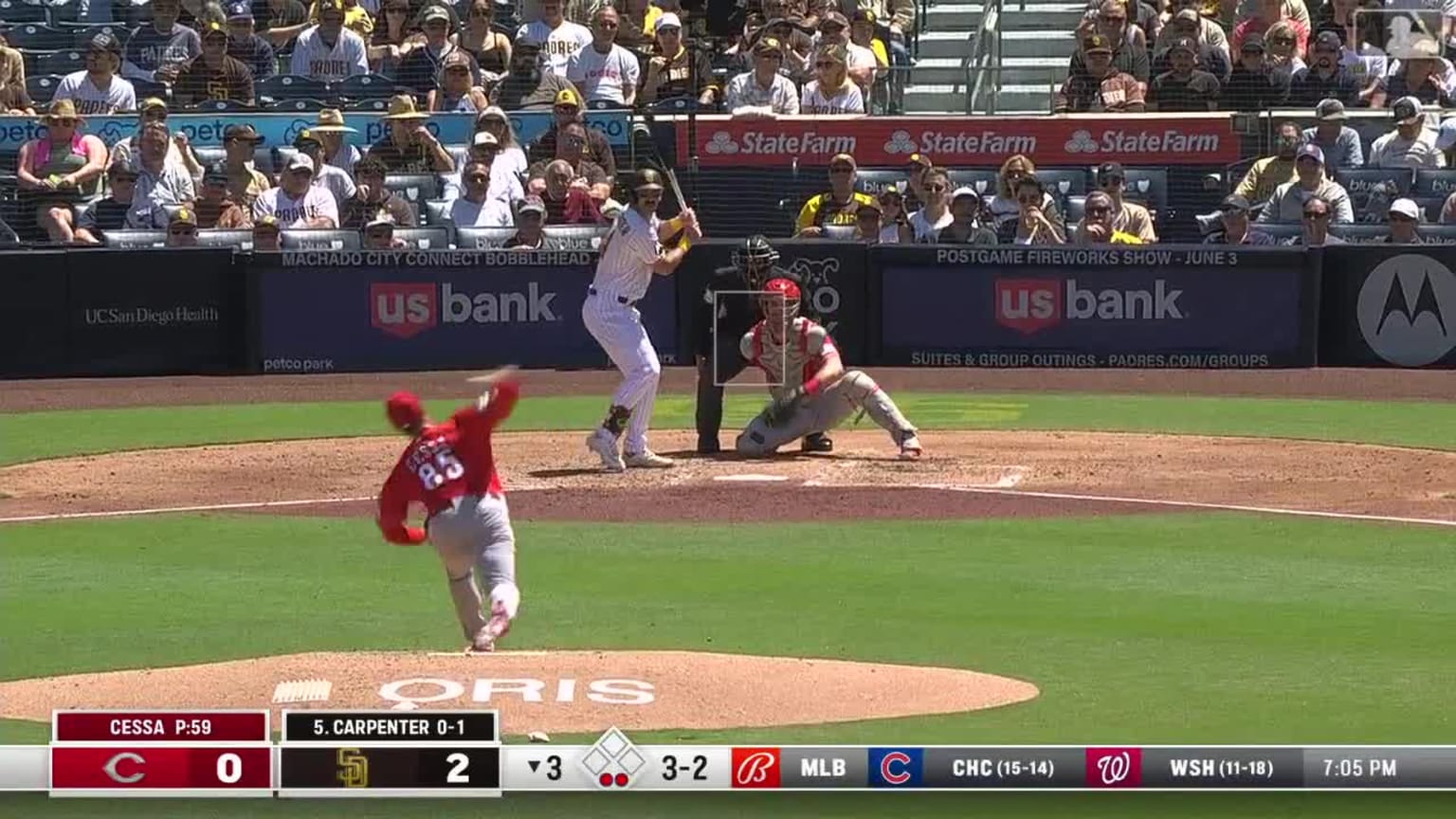Luis Cessa strikes out Matt Carpenter to close 3rd | 05/03/2023 ...