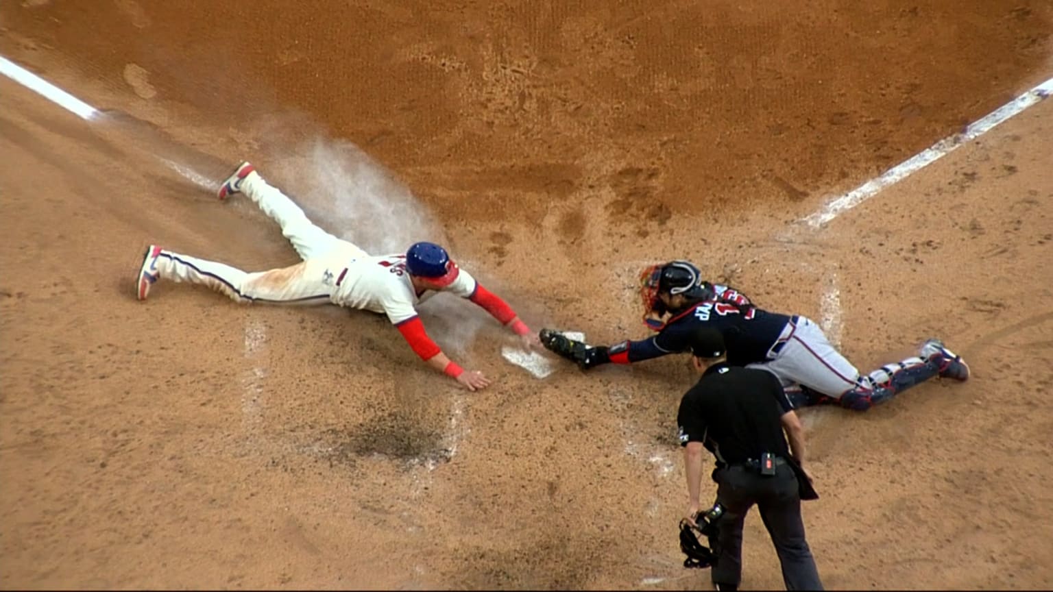 Hoskins beats the throw at home on a Bohm sac fly | 09/25/2022 ...