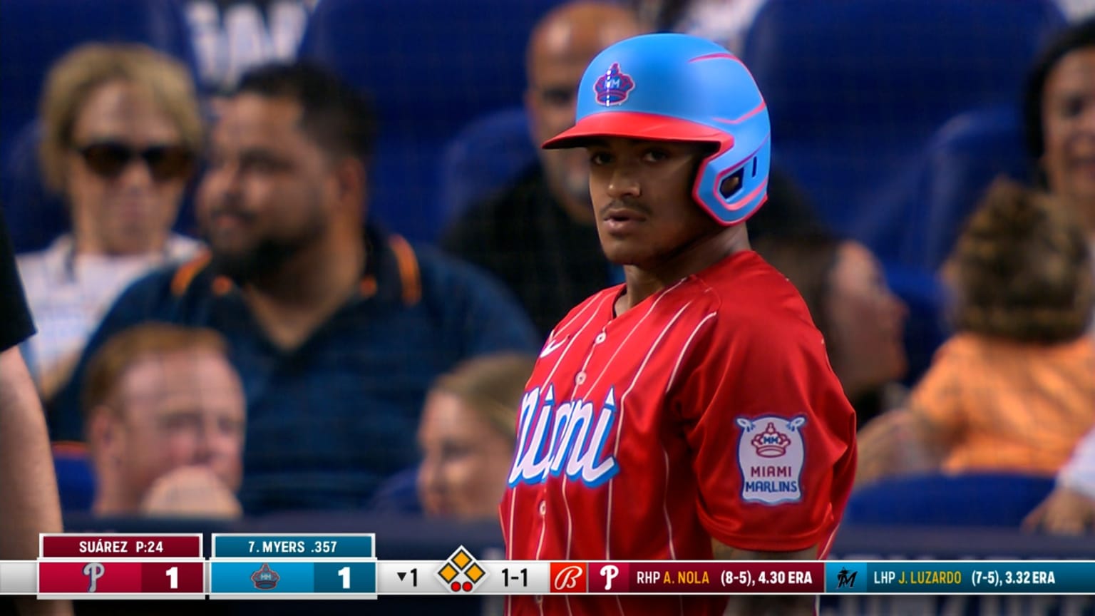 Dane Myers lines a two-run single to right field | 07/08/2023 | Miami ...