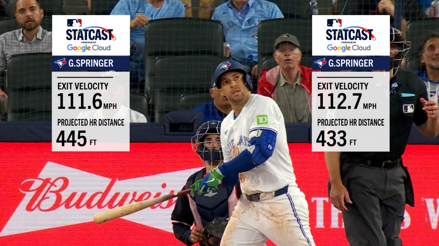George Springer's two long home runs | 08/26/2025 | MLB.com