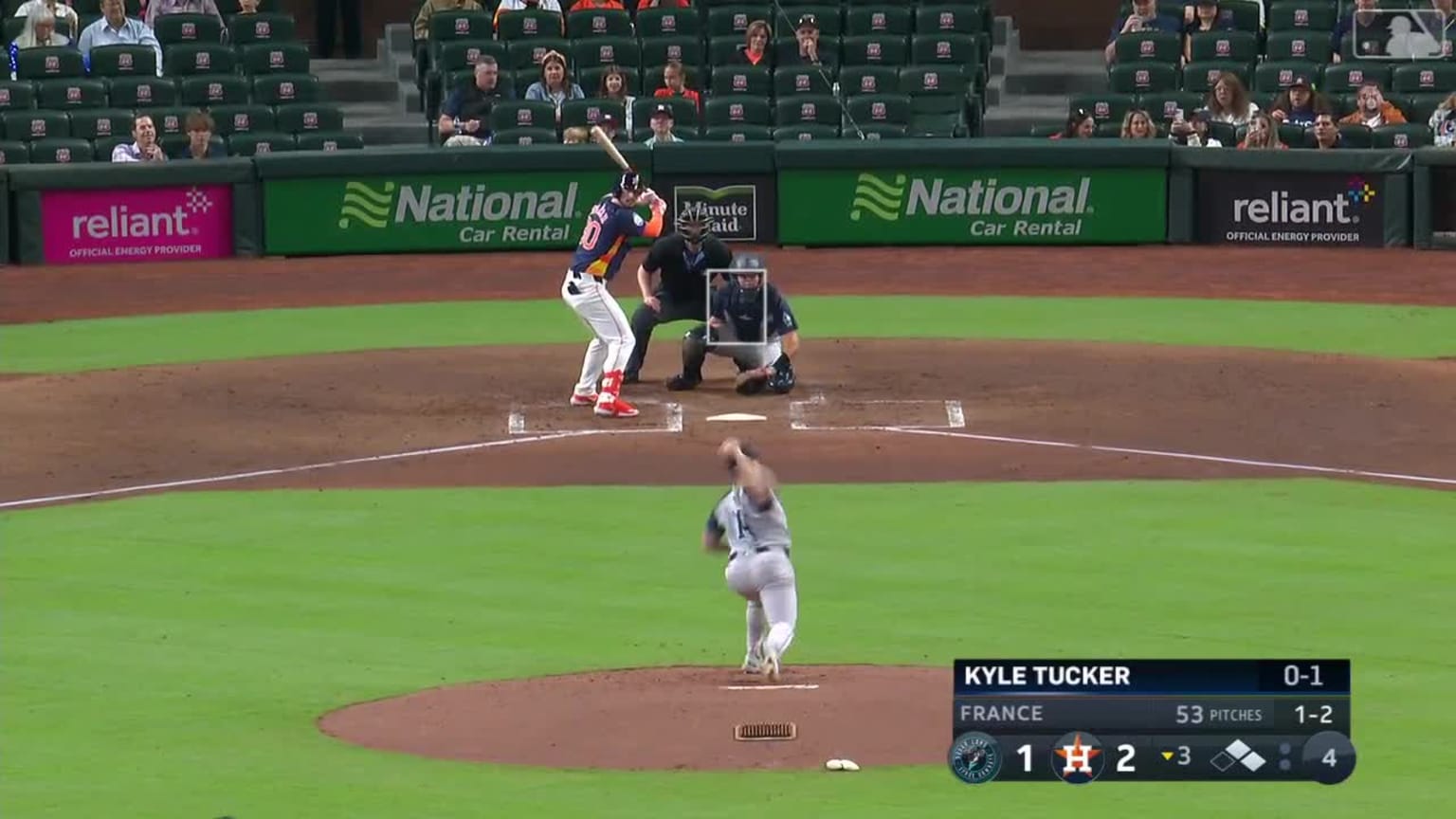 Kyle Tucker grounds into a force out, second baseman Shay Whitcomb to ...