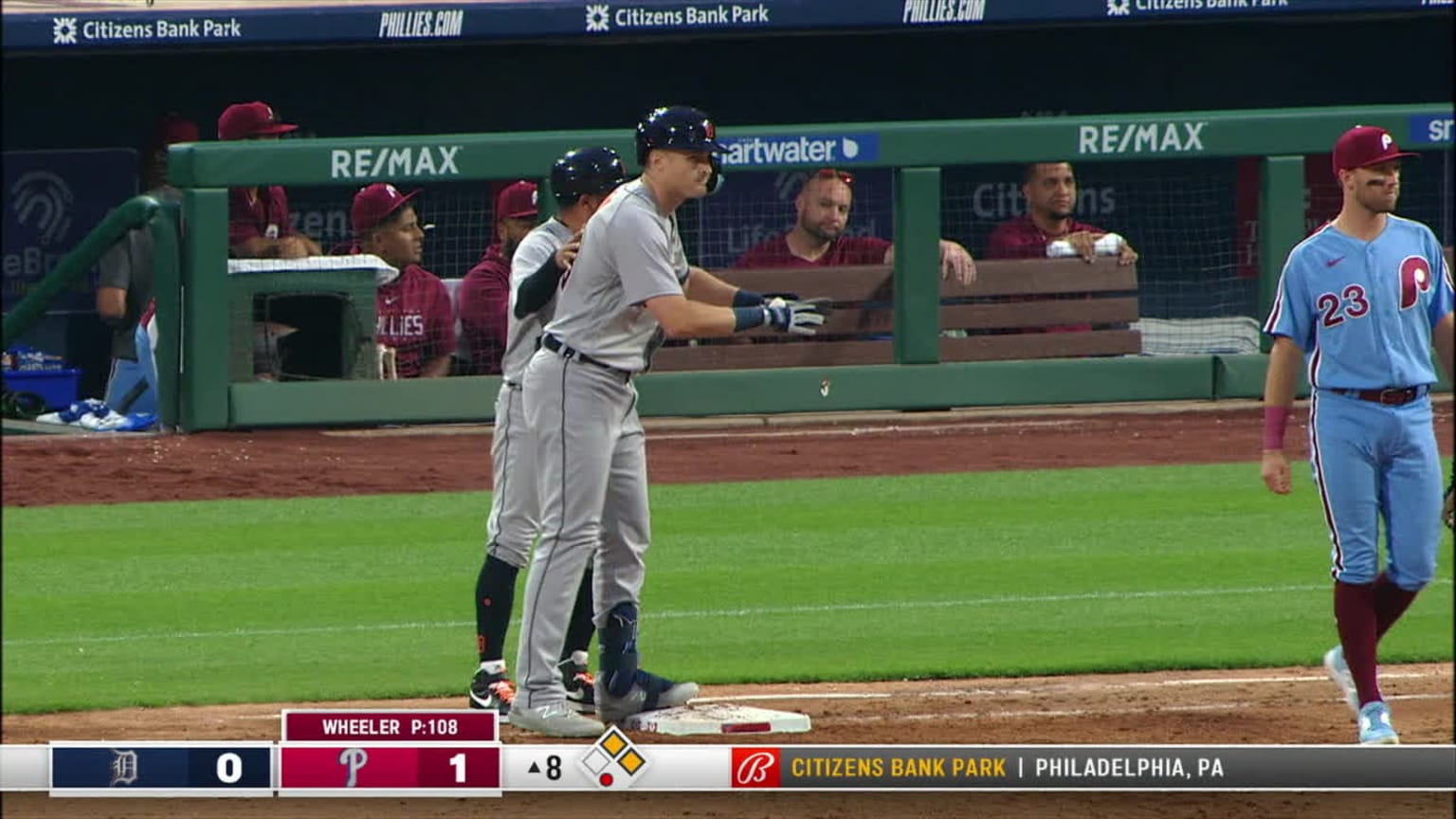 Tyler Nevin tallies Tigers' first hit in the 8th | 06/08/2023 | Detroit ...