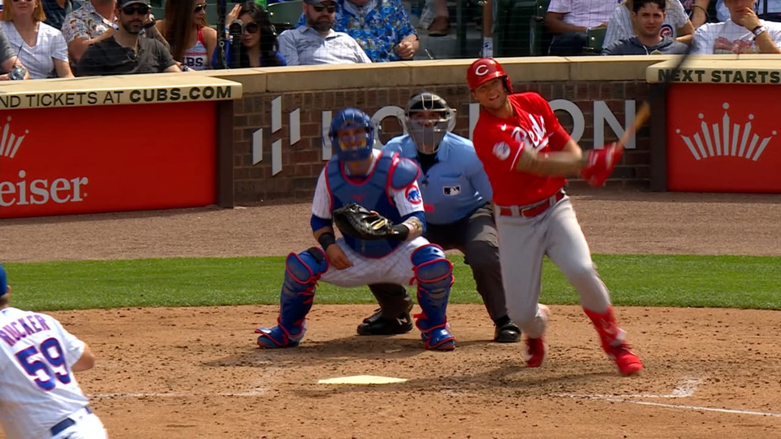 Nick Senzel lines an RBI double to left field | 05/28/2023 | Cincinnati ...