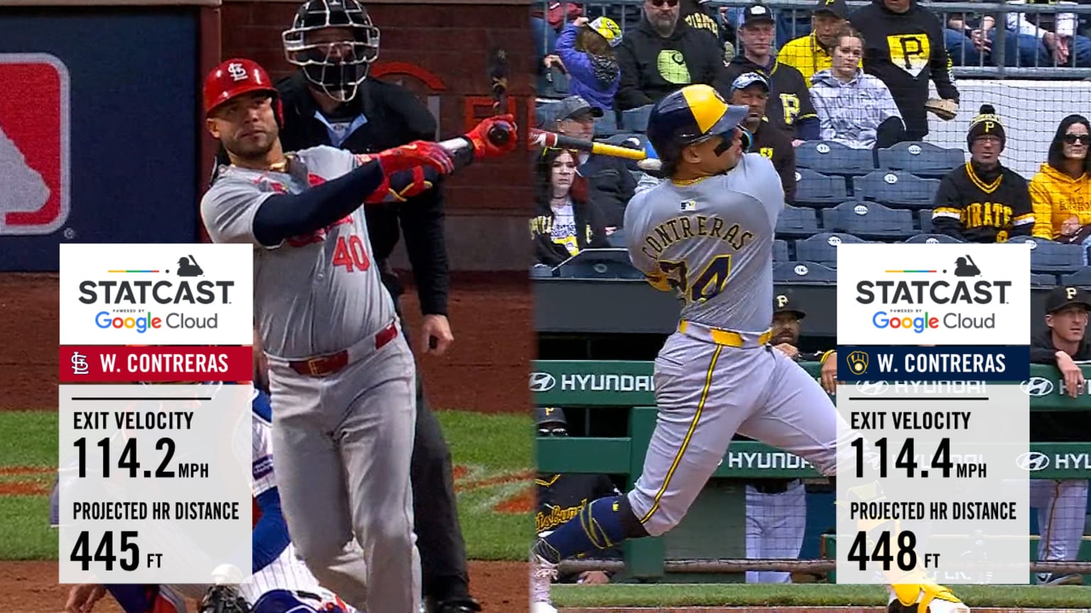 Contreras brothers both hit 445-foot home run's | 27/04/2024 | Los Blue ...