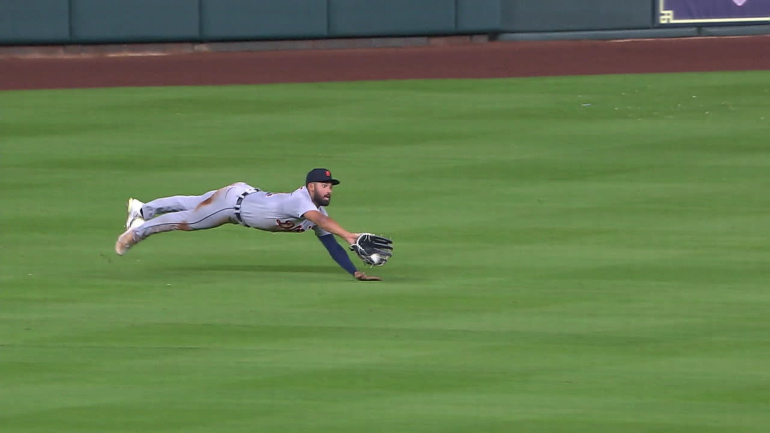 Riley Greene takes flight on a diving catch in center | 04/04/2023 ...