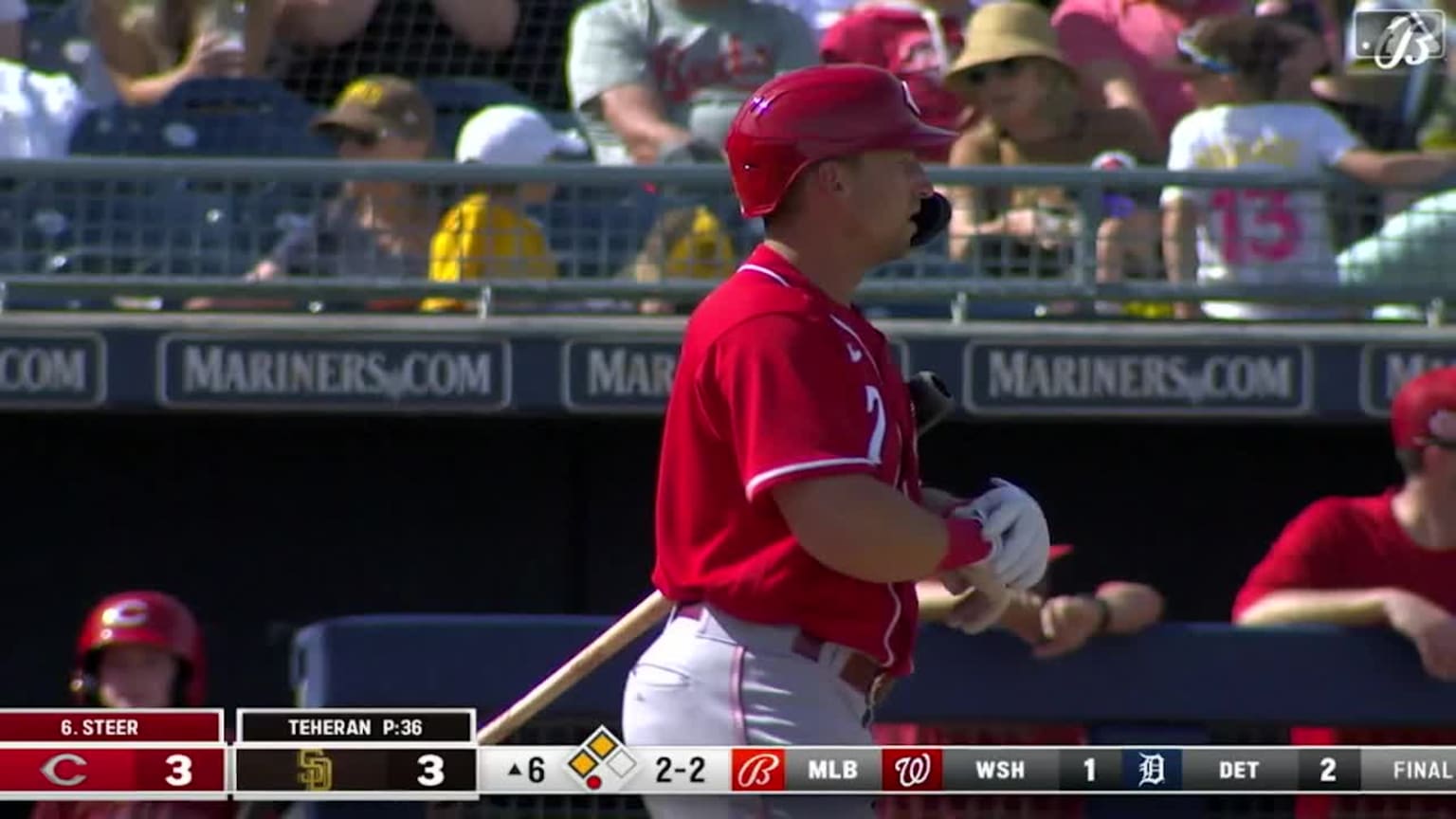 Spencer Steer hits an RBI double in the 6th inning | 03/08/2023 | Cincinnati Reds