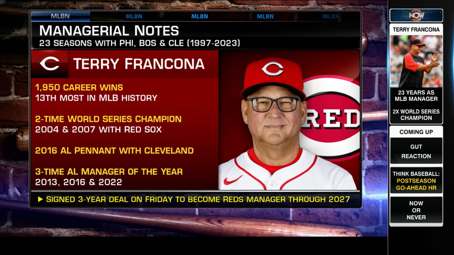 MLB Now on the Reds hiring Terry Francona as manager | 10/04/2024 ...