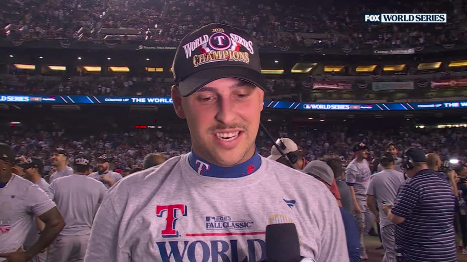 Nathaniel Lowe speaks on World Series victory | 11/01/2023 | MLB.com