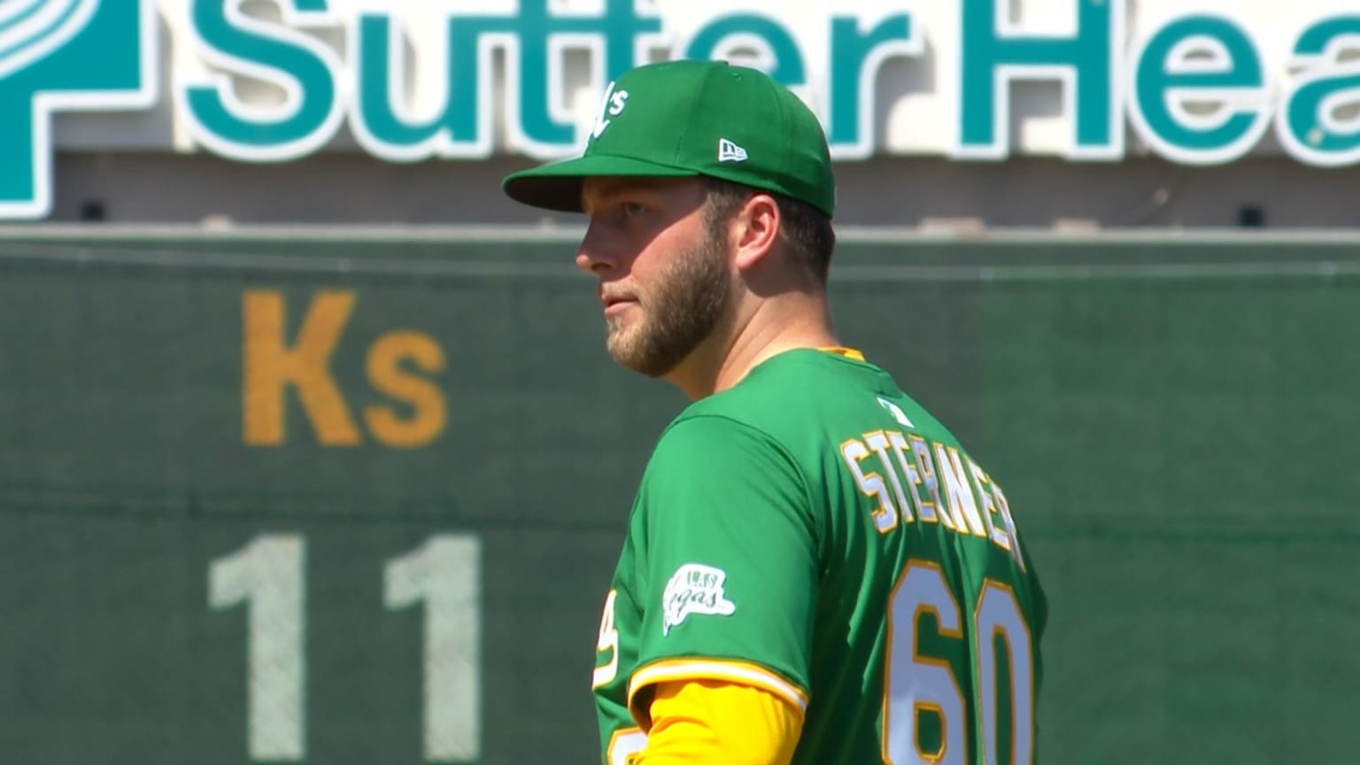 Justin Sterner strikes out Brett Baty | 04/12/2025 | Athletics