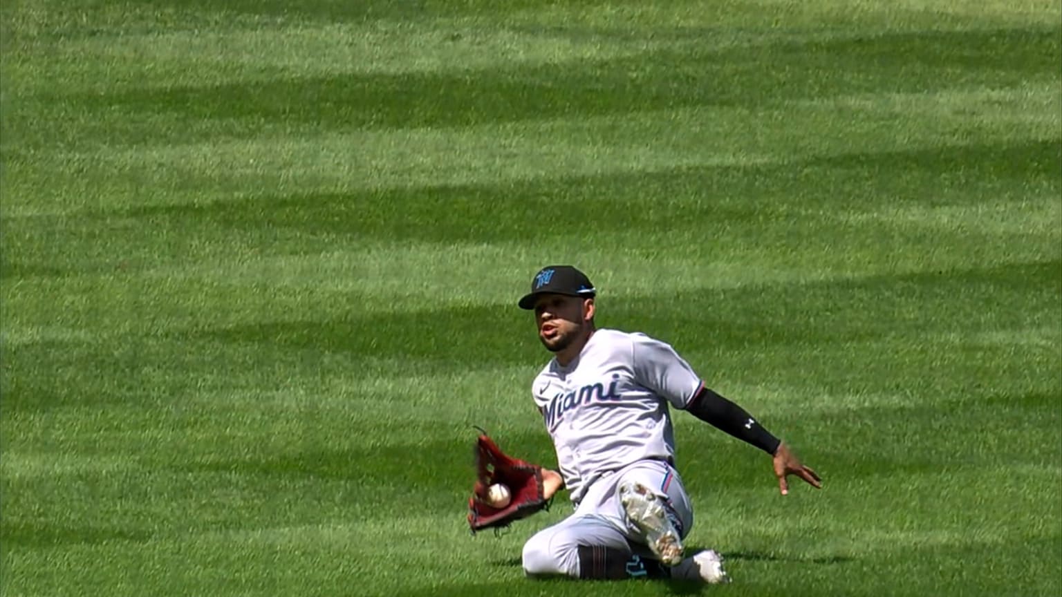 Victor Mesa Jr. makes a smooth sliding grab | 09/01/2025 | Miami Marlins