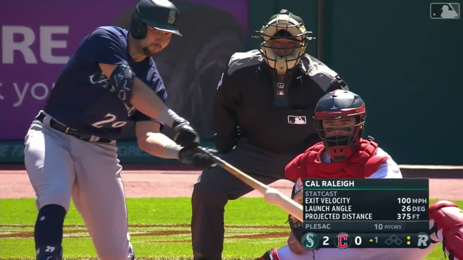 Cal Raleigh starts the game off hot with a 2-run HR | 04/09/2023 ...