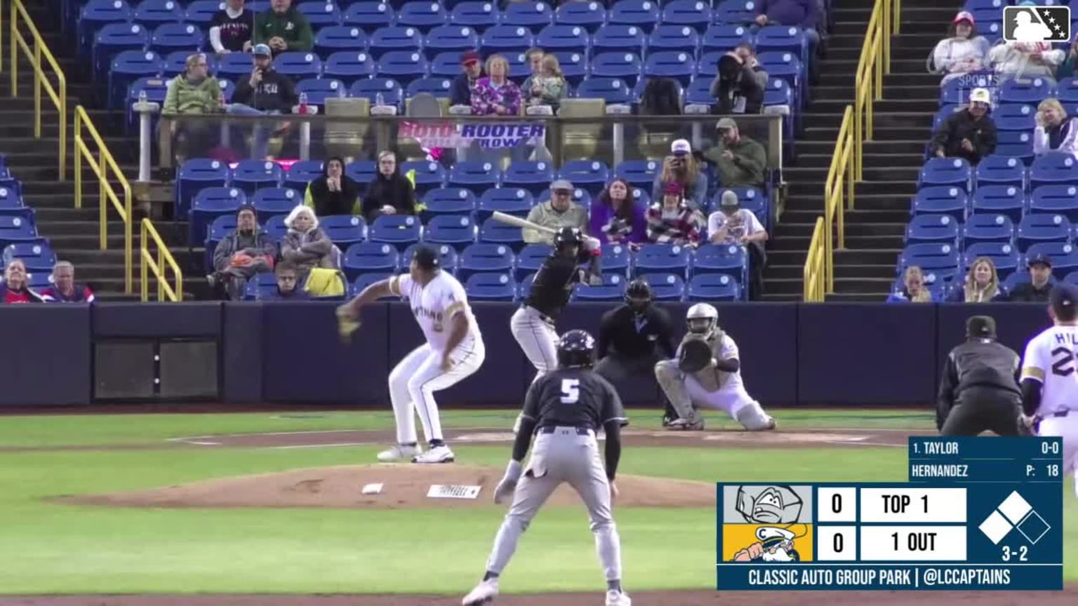 Devin Taylor singles on a ground ball to right fielder Aaron Walton ...