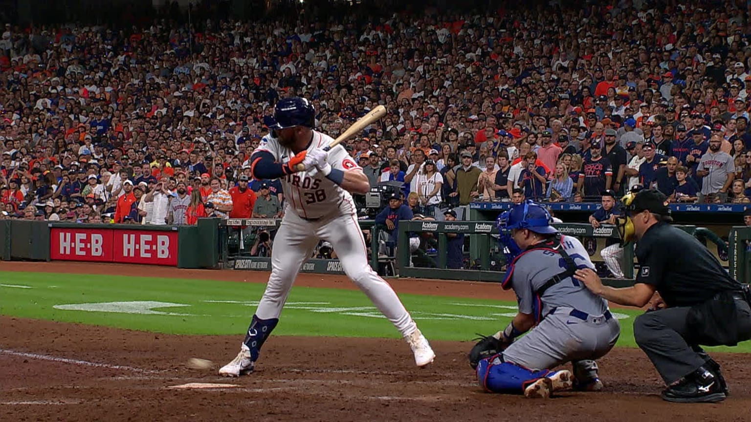 Trey Cabbage gets hit by a pitch after review | 07/27/2024 | Houston Astros